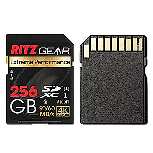 Extreme Performance High Speed UHS-I SDXC 256GB SD Card 90/60 MB/S U3 A1 Class-10 V30 Memory Card for SD Devices That can Capture Full HD, 3D, and 4K Video as Well as raw Photography.