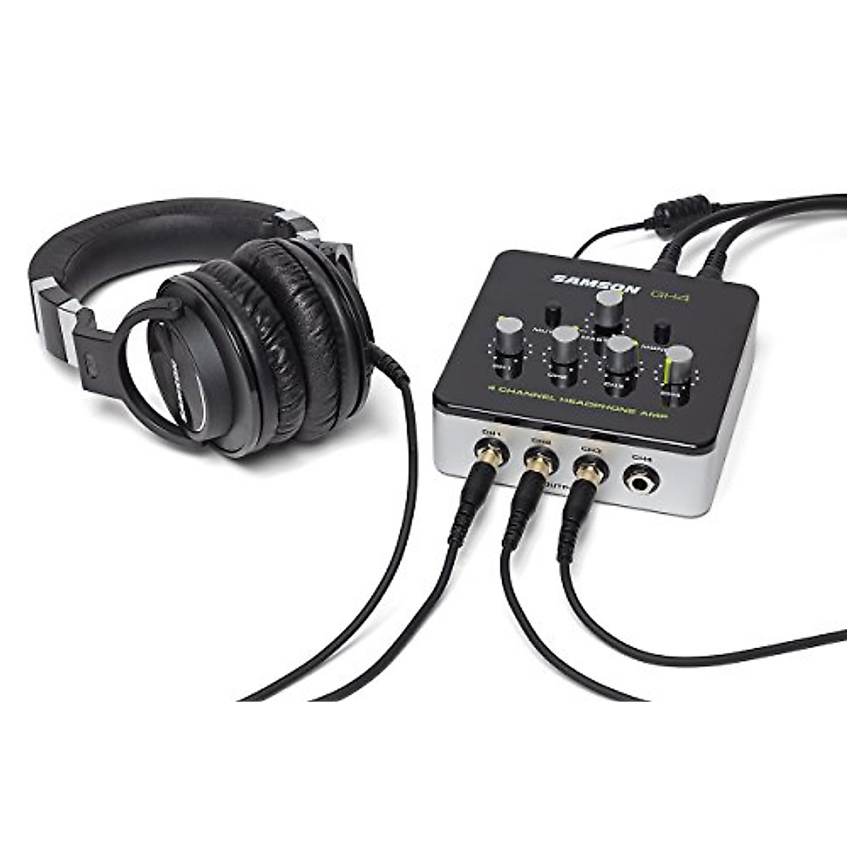 Samson QH4 4-Channel Studio Headphone Amplifier,Black/Silver