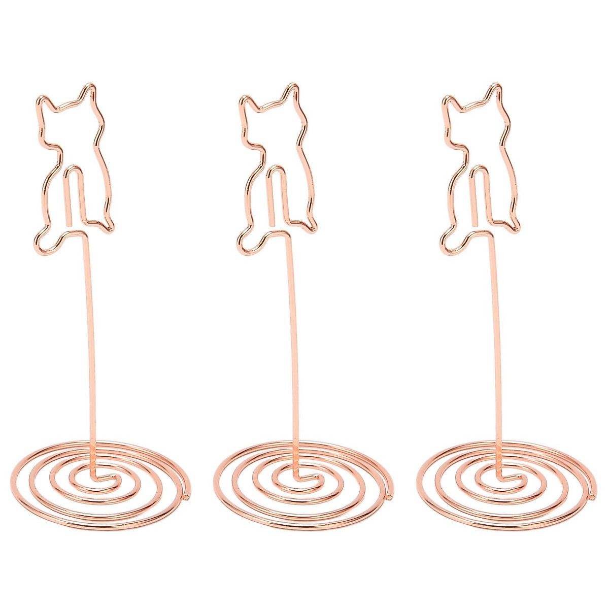 Decorative Shaped Table Number Holder, 10Pcs Metal Place Card Holders Multipurpose Memo Photo Stand Holder for Wedding Party (Cat)