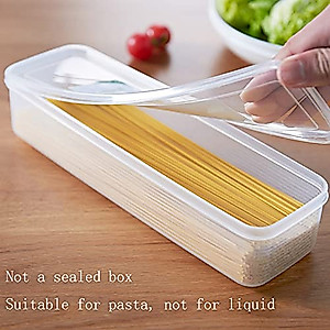 N-X Clear Pasta Storage Containers with Measuring Tool | Rectangular Pasta Containers | Spaghetti Noodles Container Storage | Pasta Canister Set | Kitchen & Pantry Organization