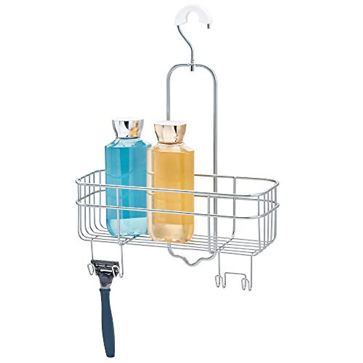iDesign Euro Metal Hanging Shower Caddy with Swivel Hook and Bathroom Organizer for Shower Organization – 11" x 4.5" x 14.86", Silver