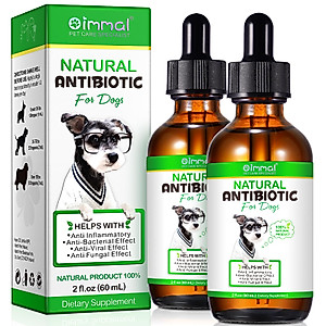 Antibiotics for Dogs, Natural Dog Antibiotics Supports Dog Allergy and Itch Relief, Dog Supplies Antibiotics, Dog Multivitamin for Pets, Bacon Flavor - 60 ml x 2