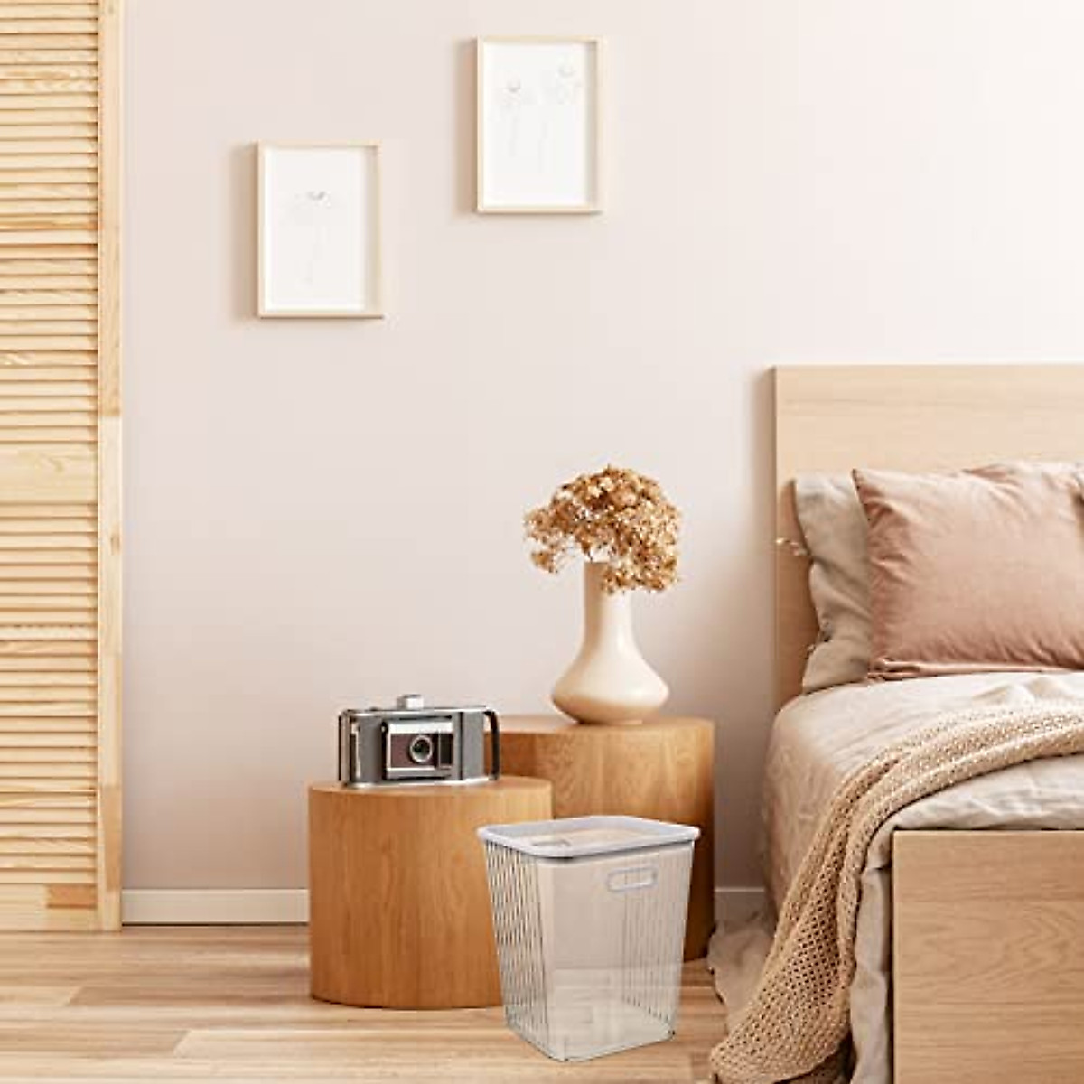 Zerodeko Garbage Bin Clear Trash Can Transparent Wastebasket Square Garbage Container Bin Small Trash Bin Plastic Garbage Can for Home Bathroom Bedroom Kitchen Dorm Room Office Bathroom Trashcan