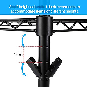 Volowoo Metal Corner Shelf Wire Shelving Unit, 3-Tier Corner Wire Shelf for Kitchen, Bathroom,Garage, Kitchen, Office and More, Fan-Shape, Chrome,Black