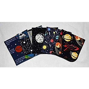 1 Ply 12x12 Inches Set of 5 Printed Flannel Paperless Towels Out of This World