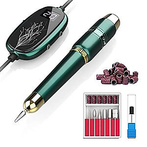 Electric Nail File, Nail Drills for Acrylic Nails Professional Gel Nail Kit Portable Efile Nail Drill with LED Display, Nail Drill Machine Manicure Pedicure Tool Nail Kit for Beginners with Everything