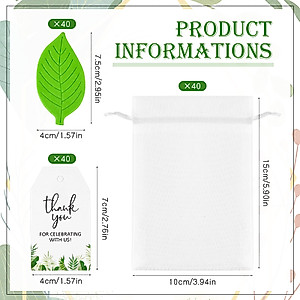 BUWUSMU 40 Sets Wedding Mini Soap Favors, Baby Shower Favors for Guests with Thank You Gift Cards, Eucalyptus Scented Soap Greenery Bridal Shower Gifts, Organza Bags for Party Housewarming Boy Girl