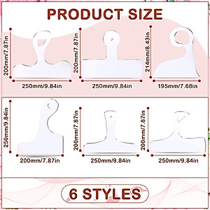 Frienda 6 Pcs Charcuterie Board Template Acrylic Router Template Cutting Board Template for Woodworking Thick Handle Template with 3 Pens Angled Curvy Stencils Guide Tools for Kitchen(Classic)