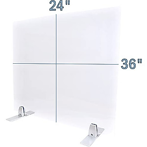 Plexiglass Table Top Sneeze Guard – Desk Divider for Students, Office, Transactions – Acrylic Shield | (24" x 36")
