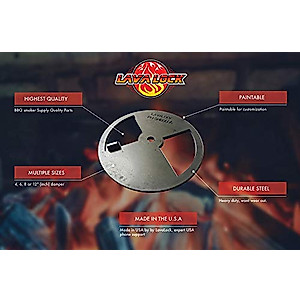 LavaLock Smoker Pinwheel bbq air damper pit grill vent, STEEL 4 6 8 12 (4" diameter)