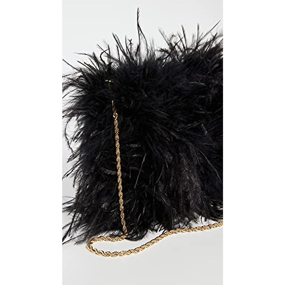 Loeffler Randall Women's Mini Feather Pouch, Black, One Size