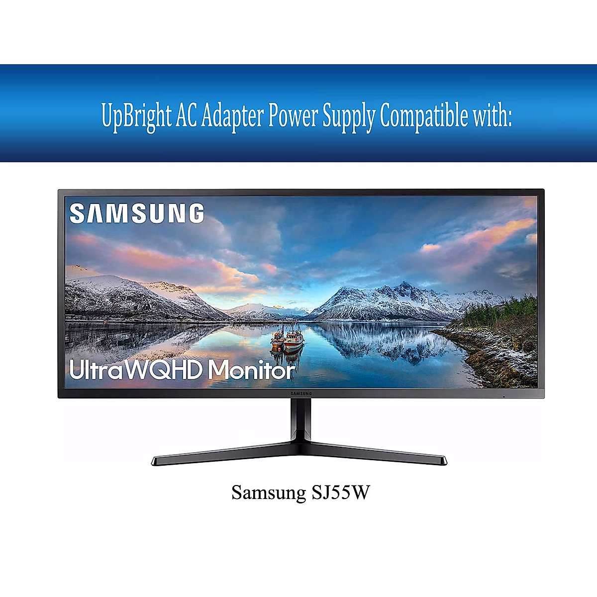 UpBright 19V AC/DC Adapter Compatible with Samsung SJ55W LS34J550WQNXZA S34J550WQN S34J550WQ LS34J552WQNXZA S34J552WQU Ultrawide Gaming Monitor BN44-00877B A5919N_KPNL BN44-00887B Power Supply Charger