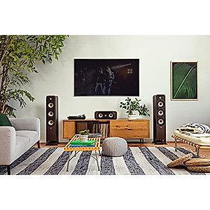 Polk Signature Elite ES30 Center Channel Speaker - Hi-Res Audio Certified, Dolby Atmos & DTS:X Compatible, 1" Tweeter & Two 5.25" Woofers, Dual Power Port for Effortless Bass, Contemporary Walnut