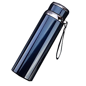 34 OZ Vacuum Thermal Water Bottle, Reusable Double Walled Thermos Mug, Insulated Stainless Steel Sports Water Bottle, Coffee thermos and Tea Infuser Bottle Can Keep Heat and Cold (Blue)