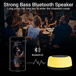 White Noise Machine Sound Machine with Night Light Bluetooth Speaker, Soothing Sound Sleep White Noise Machine Color Adjustable Memory Function for Baby Kids Adults