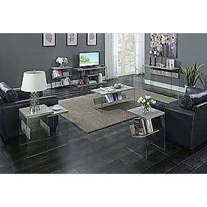 Convenience Concepts SoHo Coffee Table, Faux Birch / Glass