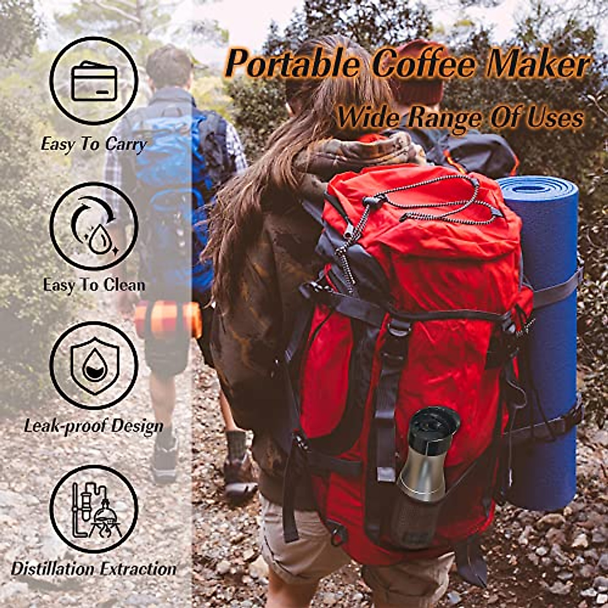 KreeySant Portable Coffee Maker 12V/24V Compact Espresso Machine for Driving Office Home, 3-in-1 Multi-Function Portable Espresso Maker with LED Screen Display Fast Heating