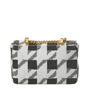 ZAC Zac Posen Soft Earthette Mini Chain Shoulder - Beaded Houndstooth Charcoal One Size