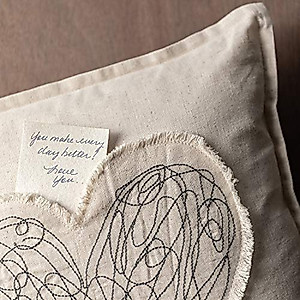 DEMDACO Love Notes XO Soft Cream 16 x 16 Acrylic and Cotton Fabric Throw Pillow