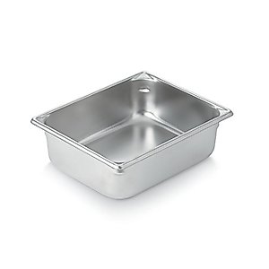 Vollrath 30242 Stainless Steel Super Pan V Steam Table Pan, 1/2 Size, 6.7-Quart