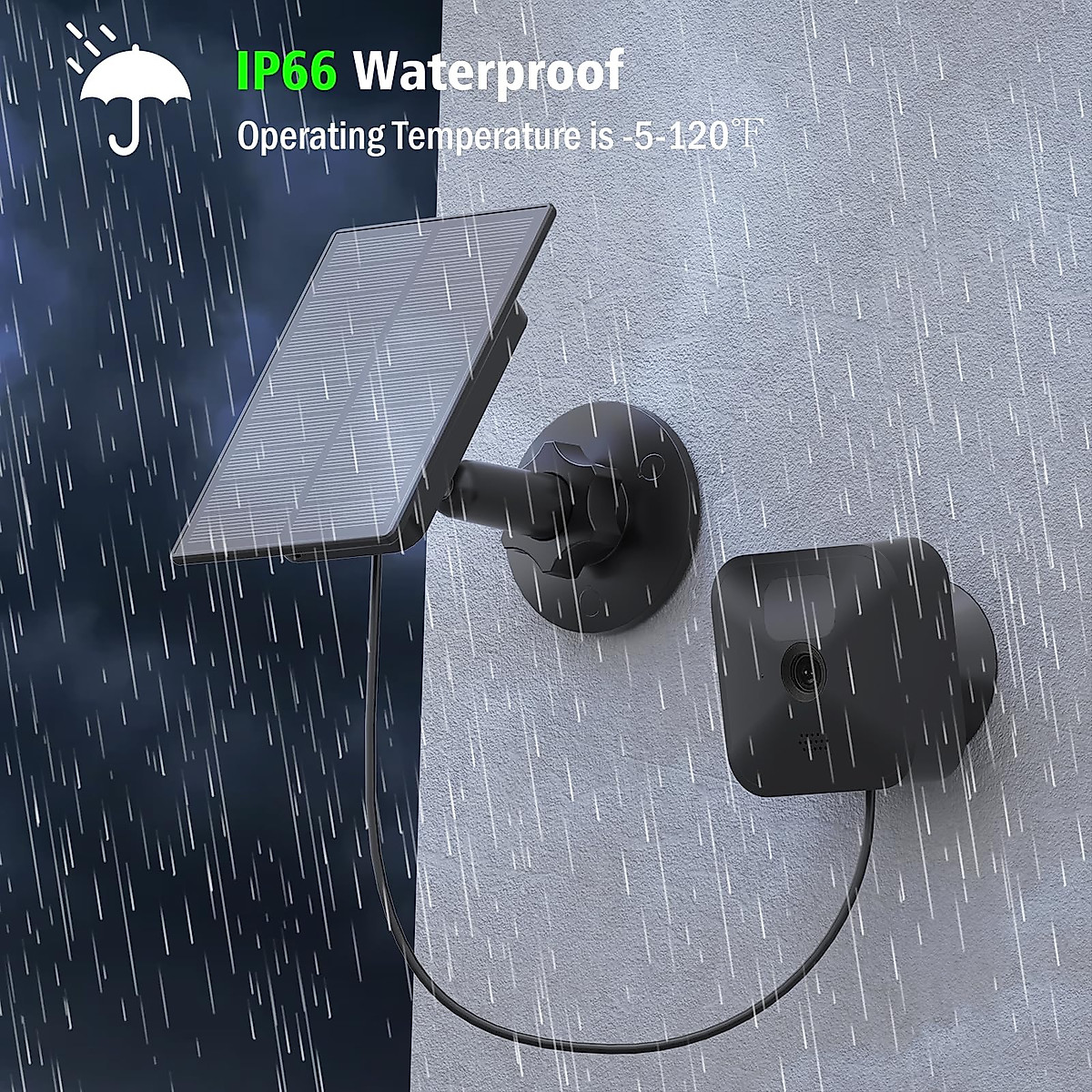 Solar Panels for Blink Outdoor Camera,2W Solar Panel Compatible with Blink XT/XT2 Outdoor Camera & SimpliSafe Camera,IP66 Waterproof Solar Panel for Blink Camera with 9.84Ft Charging Cable (1 Pack)