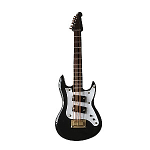 ALANO 12cm Black bass Guitar Ornament Guitar Decorations Wood Guitar Ornament（GE23B-12）