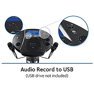 Singing Machine iSM1030BT Bluetooth Karaoke Pedestal, Karaoke Machine with Speakers, Black