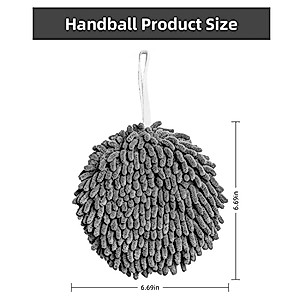Iimin Chenille Handball Hanging Hand Towel，Chenille Fluffy Microfiber Decorative Ball Towel Quick Dry Plush Absorbent Towels for Kitchen or Washstand，Quick Dry Cloths for Cleaning