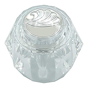 Tub and Shower Offset Handle Single Control Knob for Delta Replacement Trim Kit with Screw and Button, Clear Acrylic Finish