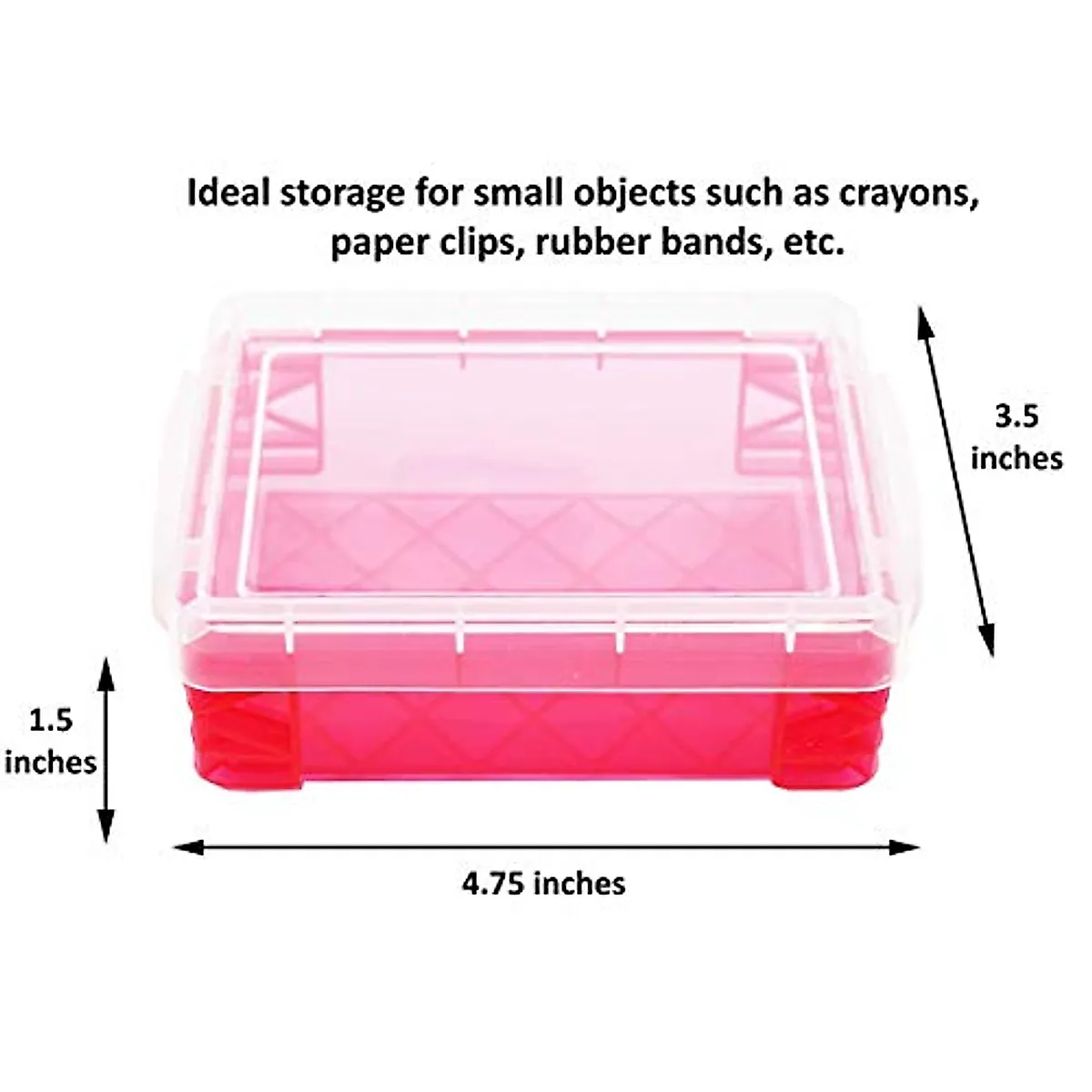 Advantus Crafts Storage Studios Super Stacker 6-Pack of Crayon Box 1.5 x 3.5 x 4.75 inches; Set Comes In Random Color Combinations of Blue, Clear, Green, Purple or Red (Colors will vary from image)