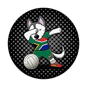 Dabbing Husky Dog South Africa Volleyball Fans Jersey Flag PopSockets PopGrip: Swappable Grip for Phones & Tablets