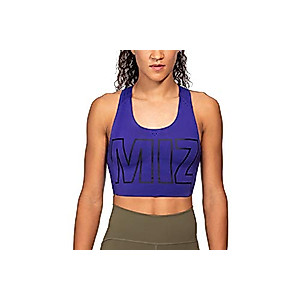 Mizuno Longline Sports Bra by x Ronda Rousey, Aero Crop Bra, Workout Tops for Women, Deep Blue, Medium