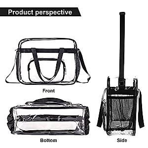 UEOE Clear Bags Stadium Approved,See Through Tote Bag+Shoulder Strap Large Transparent Bag