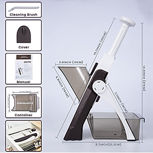 SUPMAKIN Safe Mandoline Food Slicer, Kitchen Multi Vegetables Chopper, Potato Slicer | French Fry Cutter & Veggie Dicer, Chopping Artifact for Fast Meal Prep, Salad Chopper (5 in 1 Brown)