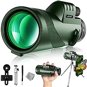 JLHT 40X60 Monocular Telescope High Power Monocular for Adults with Phone Adapter& Tripod& Hand Strap Low Night Vision Monocular Equipped with BAK4 Prism for Bird Watching Hunting Traveling Concert