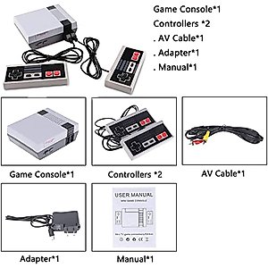 Retro Game Console – Classic Mini Retro Game System Built-in 620 Games and 2 Controllers, 8-Bit Video Game System with Classic Games, Old-School Gaming System for Adults and Kids