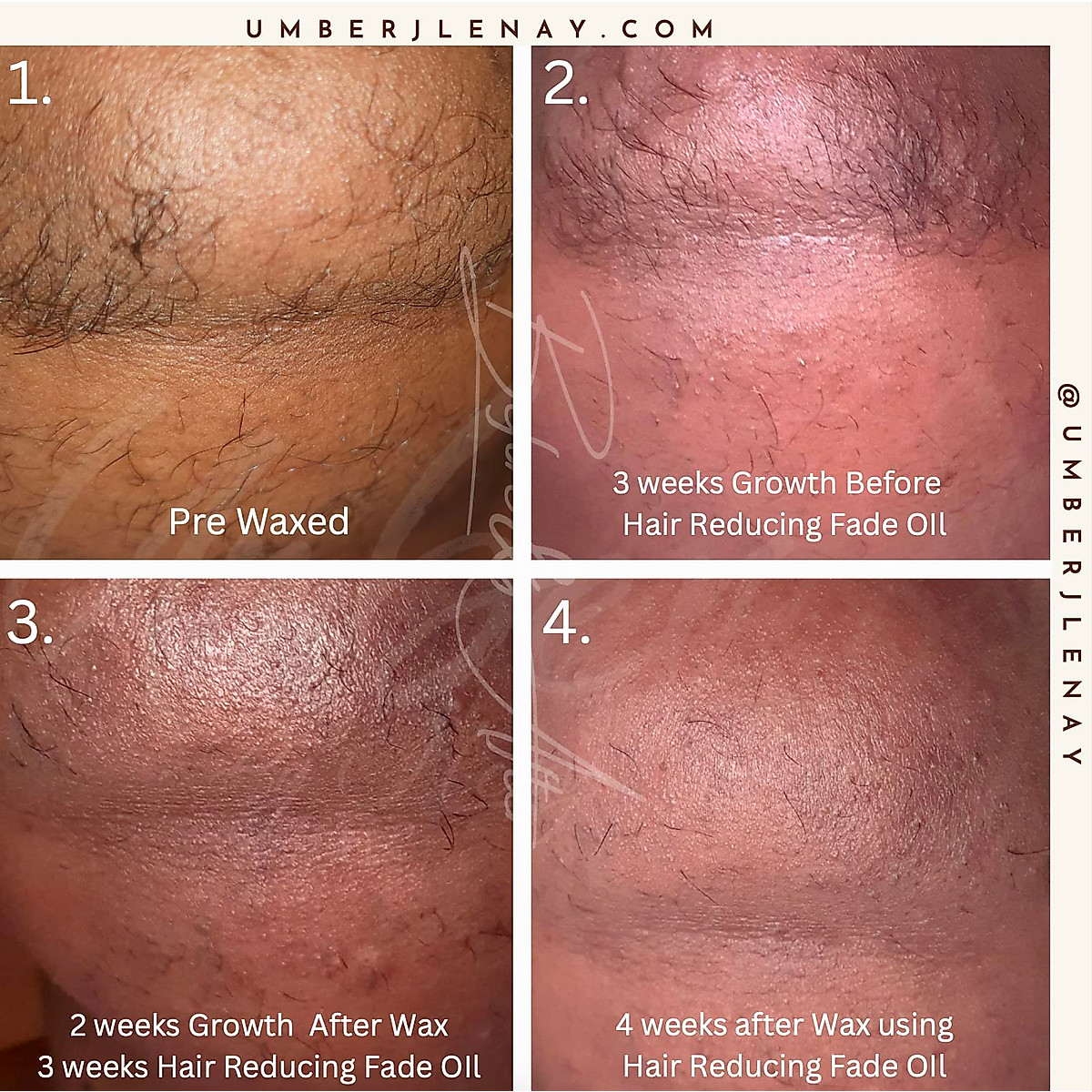 Umber By J. Lenay Hair Reducing Fade Oil Roll-On, Natural Hair Reduction, Regular Strength, 0.5 Fl Oz