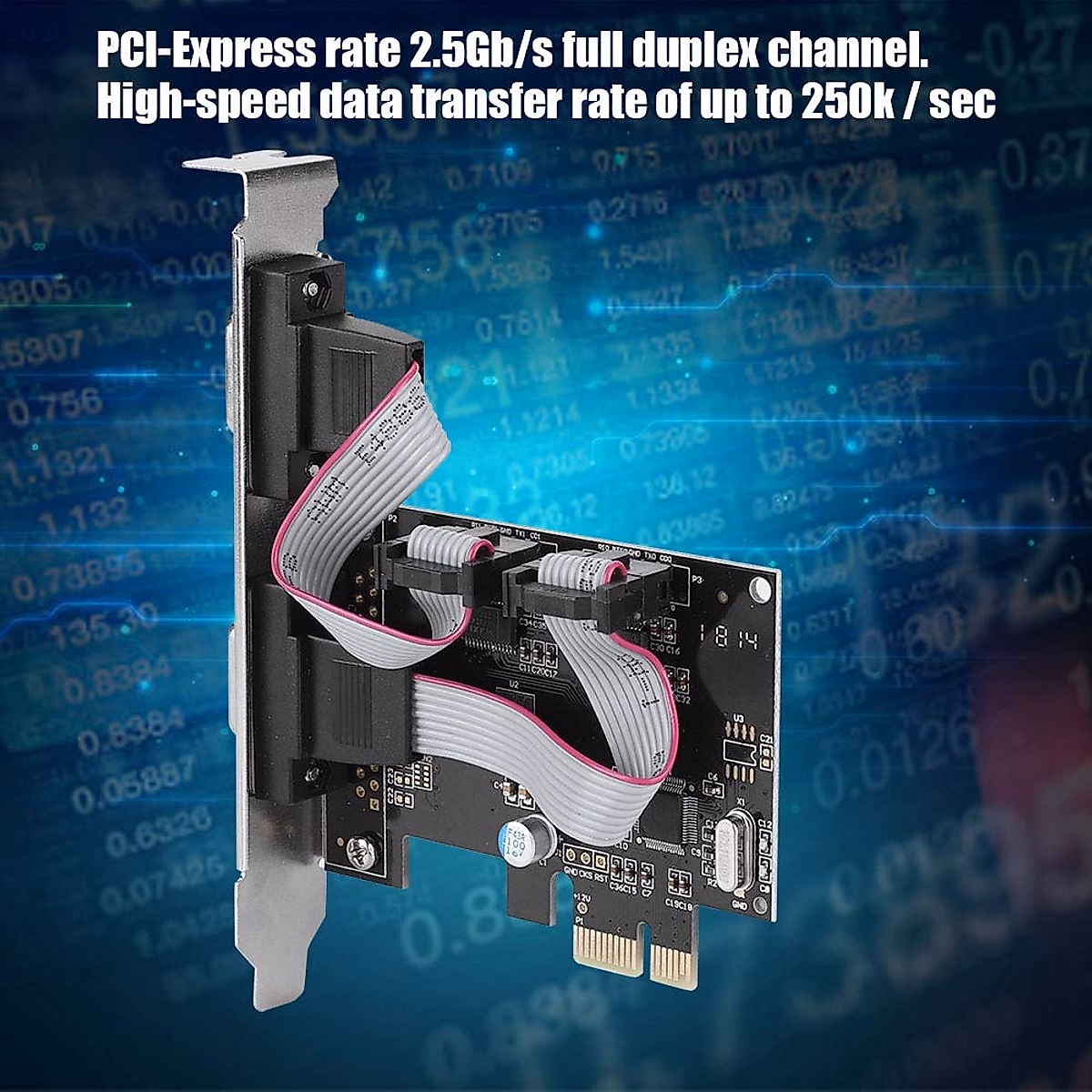 Eboxer 2 Port PCI Express RS232 Serial Adapter, PCIe to RS232 Serial Port Host Controller Expansion Card for Laptop PC, 2.5Gb/s Full Duplex Channel, Plug and Play