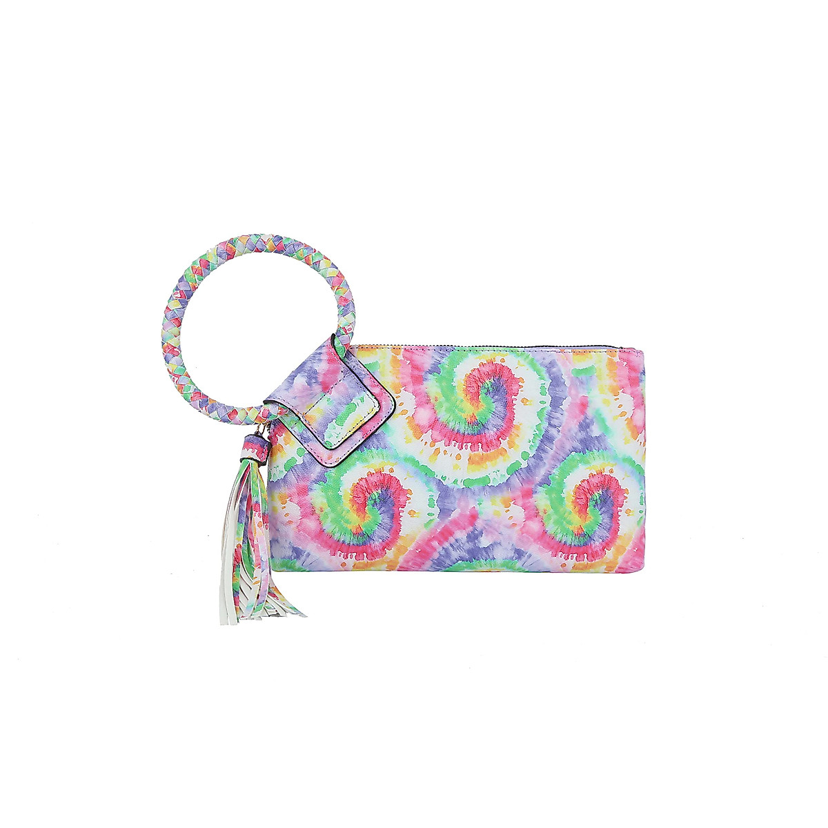 Womens Clutch Wallet Purse Wristlet PU Leather with Hand Strap Casual Trendy Crocodile Croco Animal Print Large Capacity for Women Virago (TieDye-MT4)