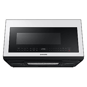 Samsung ME21B706B12 1000W Bespoke Over-the-Range Microwave (White Glass)