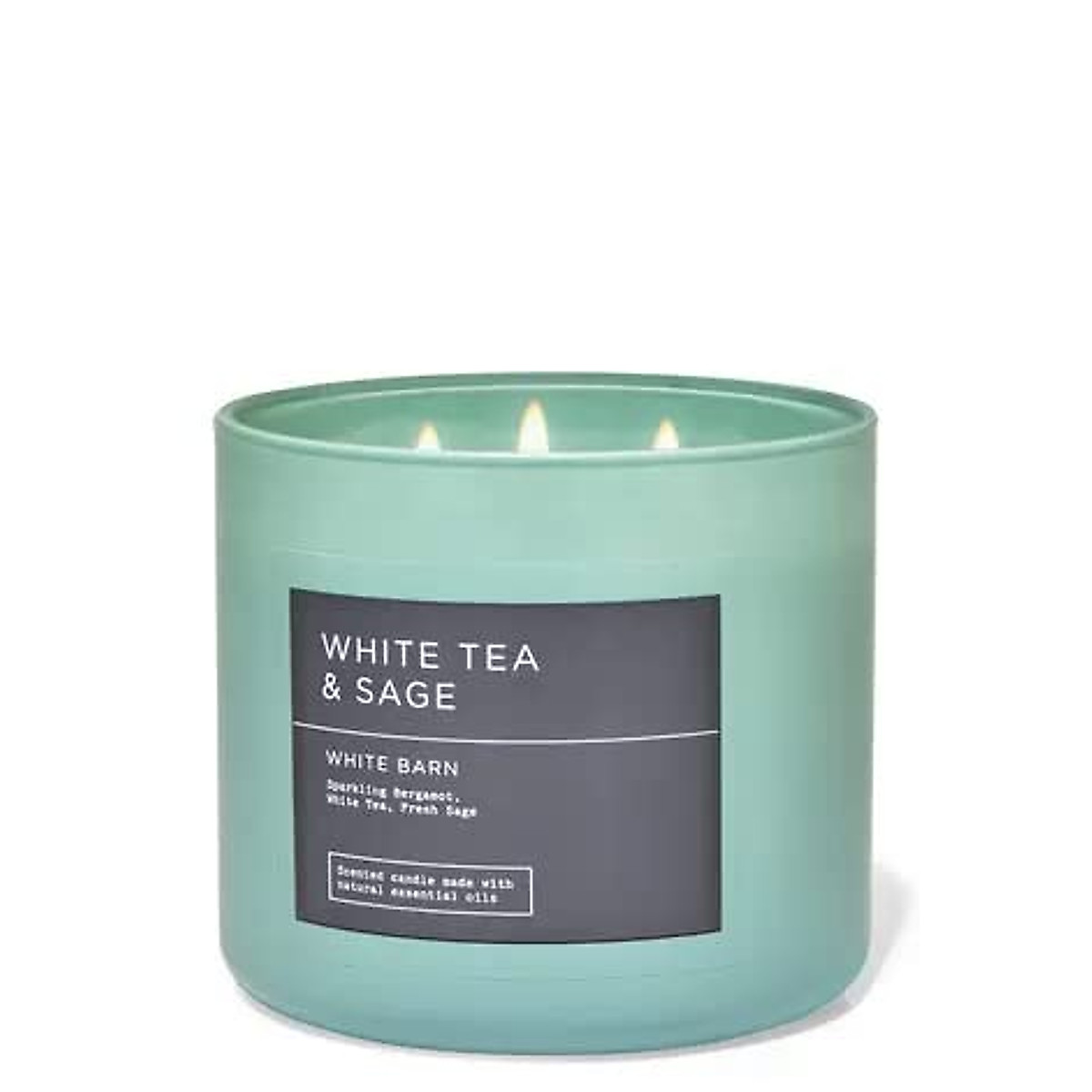 Bath & Body Works, White Barn 3-Wick Candle w/Essential Oils - 14.5 oz - 2022 Spring Scents! (White Tea & Sage)