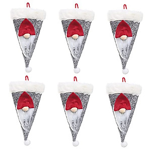 BESTOYARD 12 Pcs Christmas Table Cutlery Set Christmas Dinner Table Decorations Holiday Silverware Packing Christmas Silverware Bag Christmas Cutlery Pouch Tableware Holder Elder Nordic Hat