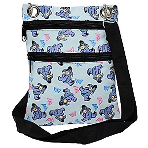 Disney Passport Crossbody Bag Eeyore Butterfly All Over Print (Light Blue)
