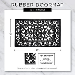 DII Rubber Doormats Collection All Weather, 18x30, Lattice