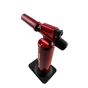 Space King Extended Tube Metal Shell Torch Lighter - Rustic Finish - Adjustable Flame - Use for Camping, Kitchen, Backyard, Travel, Beach, BBQ, Mountain, Outdoors, Travel, Garage, Welding, etc. (Red)