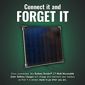 Battery Tender 17 Watt Solar Battery Charger with Charge Controller, Mountable and IP67 Weatherproof Solar Panel, Suitable for 12 Volt Lead Acid and AGM Batteries