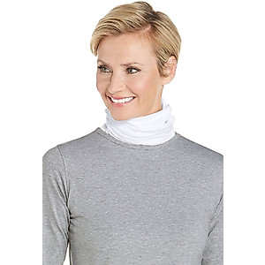 Coolibar UPF 50+ Men's Women's Key West Sun Neck Gaiter - Sun Protective (Small/Medium- White)