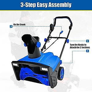 Goplus Snow Blower, 120V 15A Electric Snow Thrower with 180° Rotatable Chute & Folding Handle for Yard Driveway, 20 x 10 Inches Clearing Path, 30 Feet Throwing Distance (Blue)