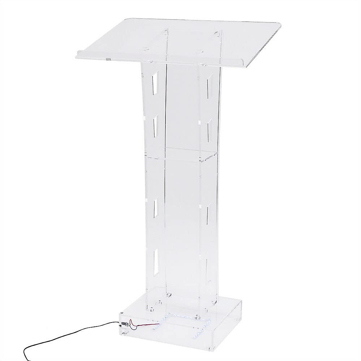 Acrylic Clear Lectern Mobile Acrylic Podium Pulpits Conference Lectern Professional Portable Presentation Podium for Churches,Weddings, Office and School Classrooms (Style C)