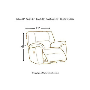 Signature Design by Ashley Tambo Faux Leather Manual Rocker Recliner, Gray